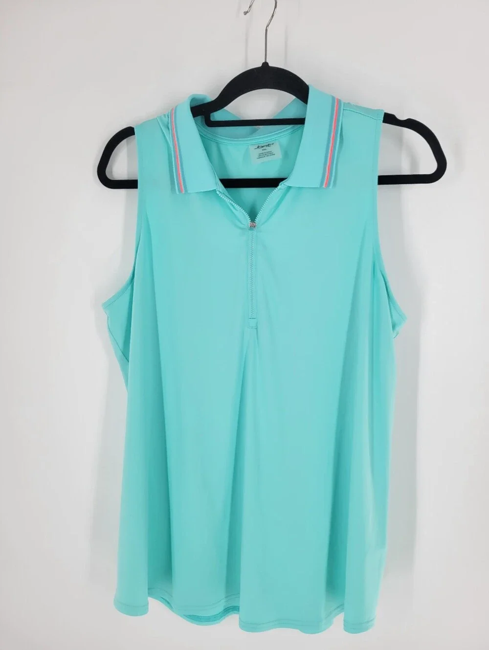 Jofit | Tops | Jofit Aqua Tank With Hot Coral Trim And Floral Side ...